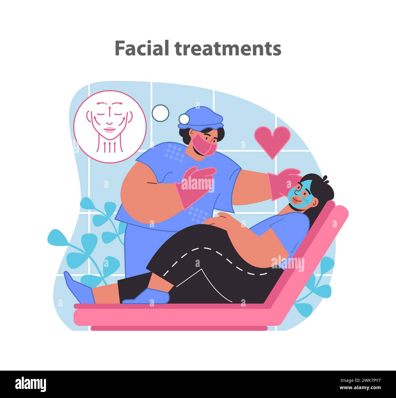 Facial therapy session Stock Vector Images - Alamy