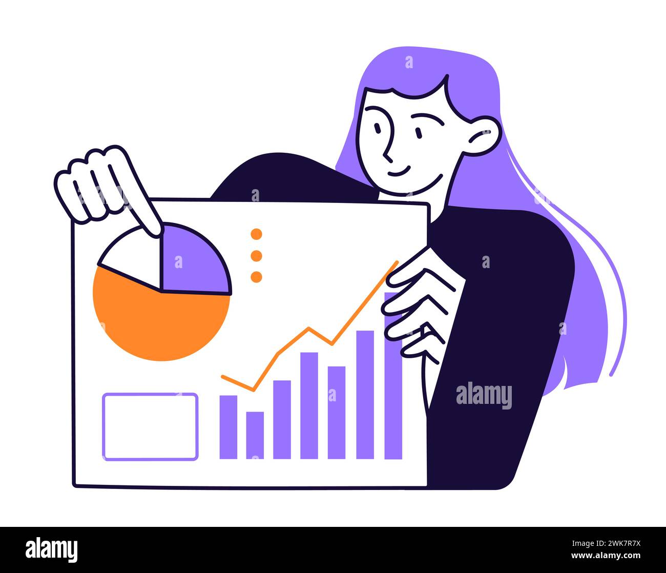 Employee analyzing statistics data Stock Vector Images - Alamy