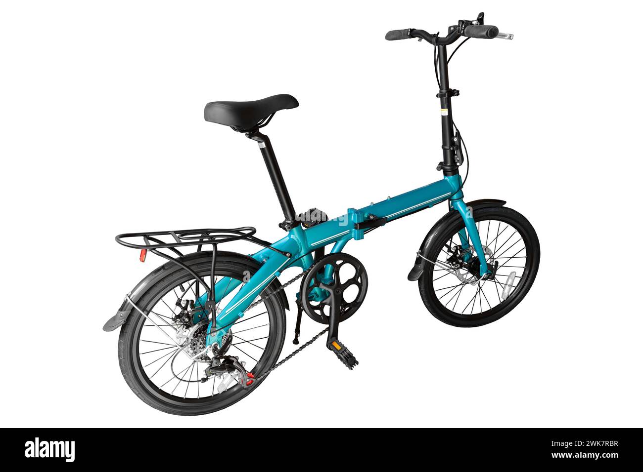 Folding compact bike. Close-up. Isolated on white background Stock ...