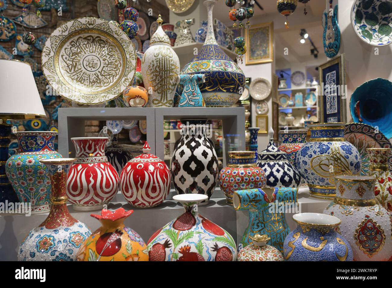 Istanbul, Turkey - December 8, 2023: Hand-made Turkish souvenirs ...
