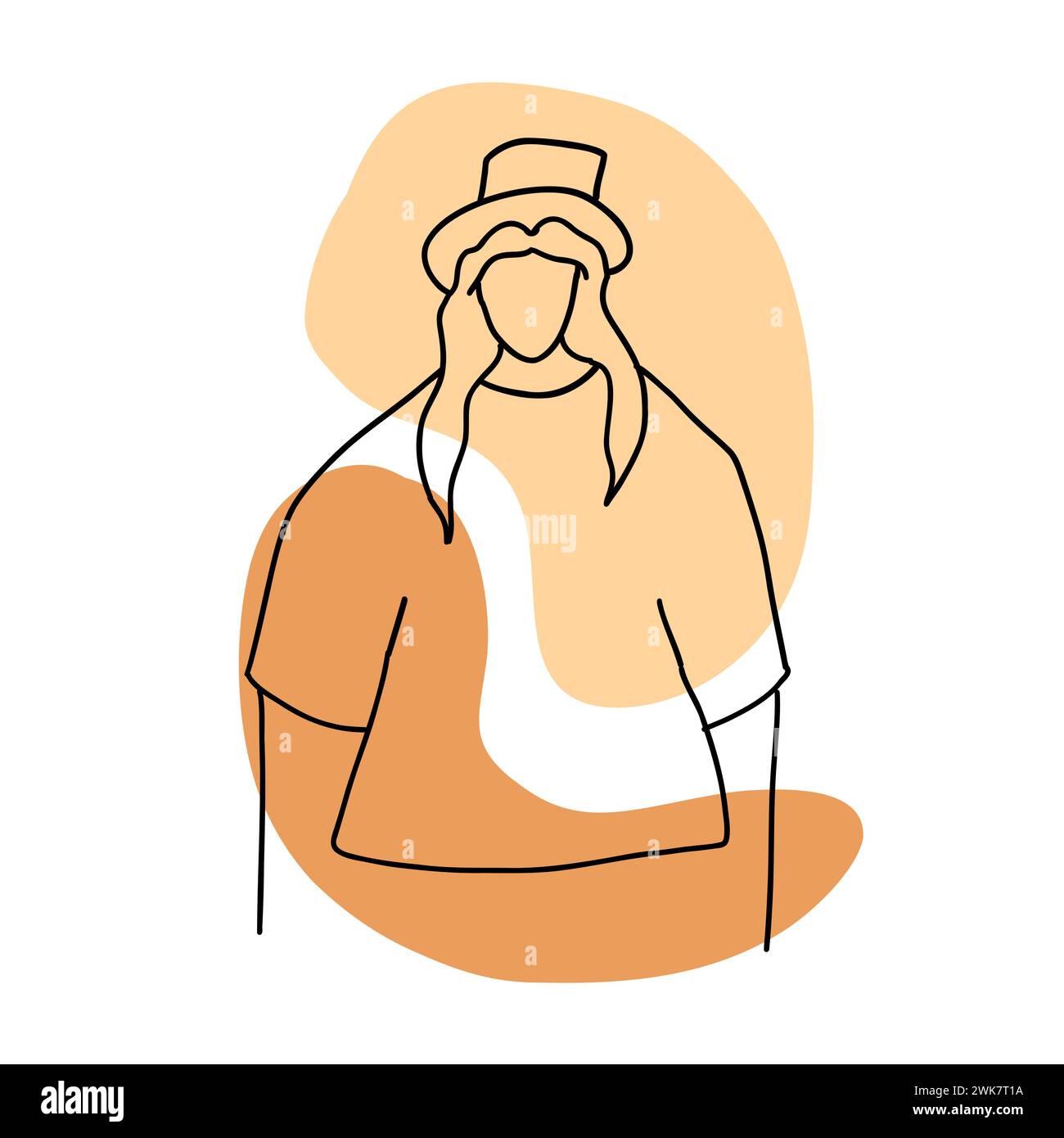 Modern, trendy and minimalistic fashion girl. Vector illustration in ...