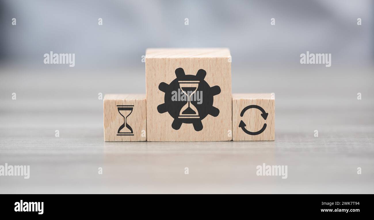 Wooden blocks with symbol of time management concept Stock Photo - Alamy