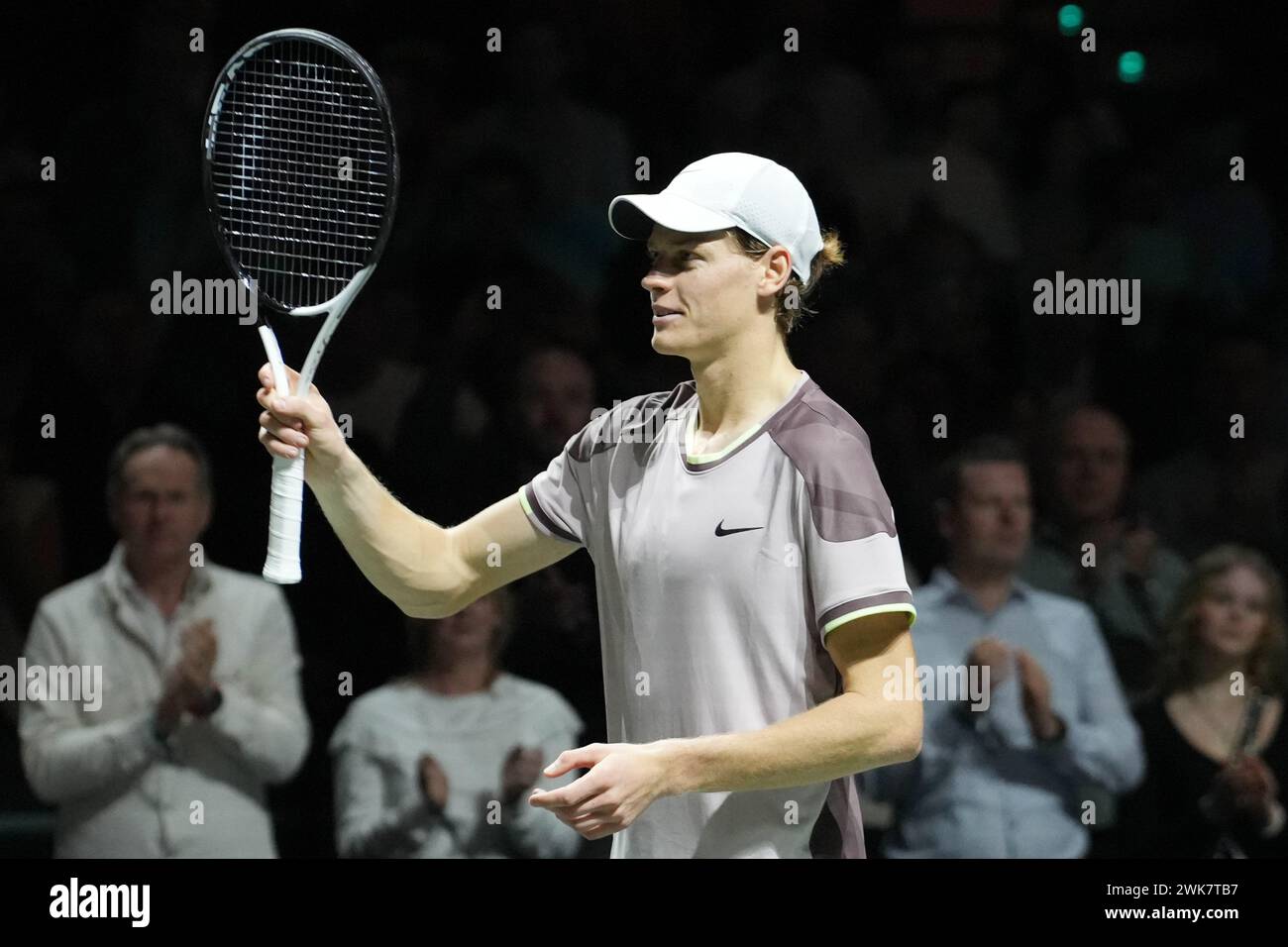 Jannik Sinner of Italy against Alex de Minaur of Australia, Final during the ABN Amro Open 2024 ...