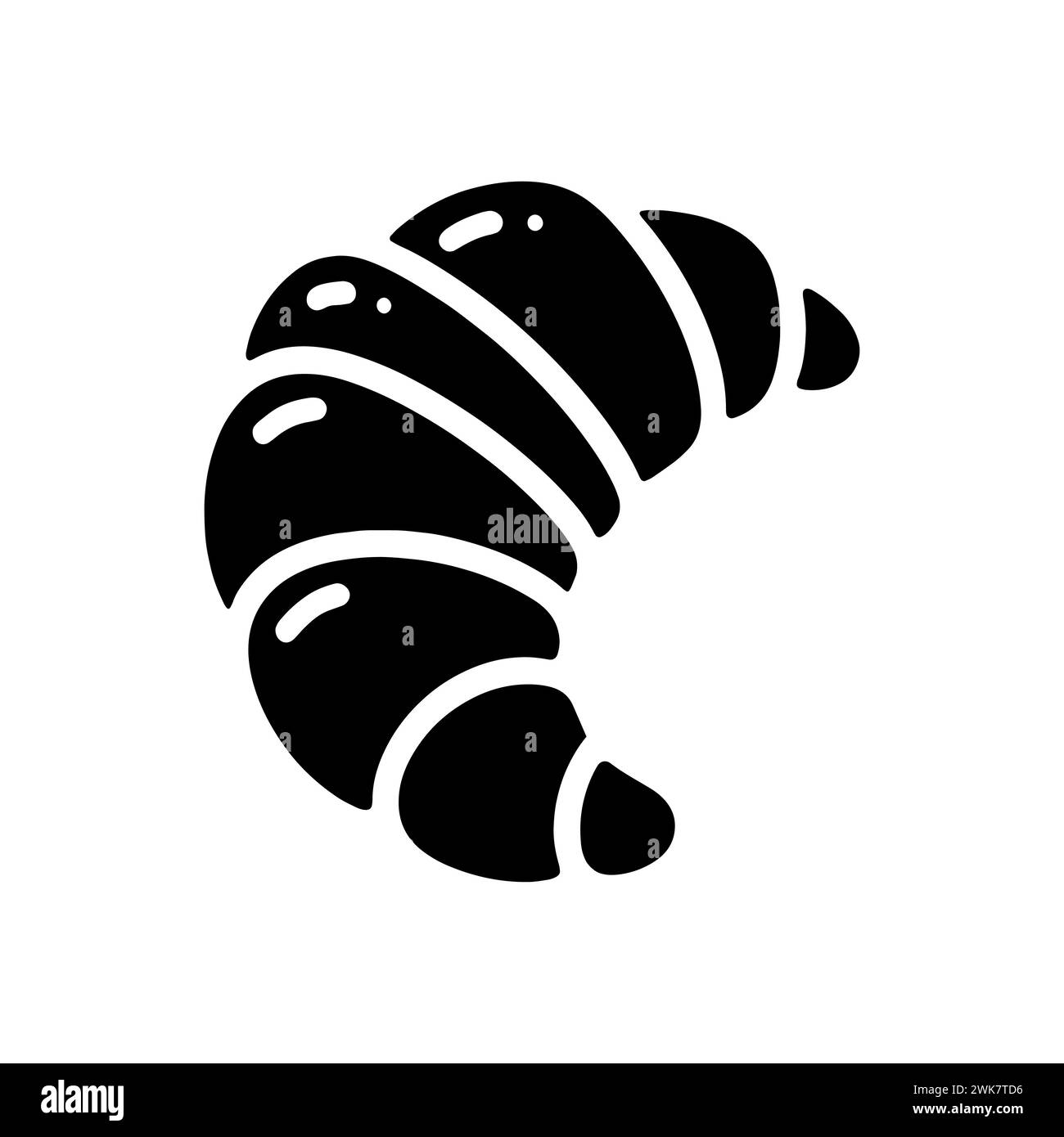Croissant icon. Croissant symbol. Black croissant silhouette isolated ...
