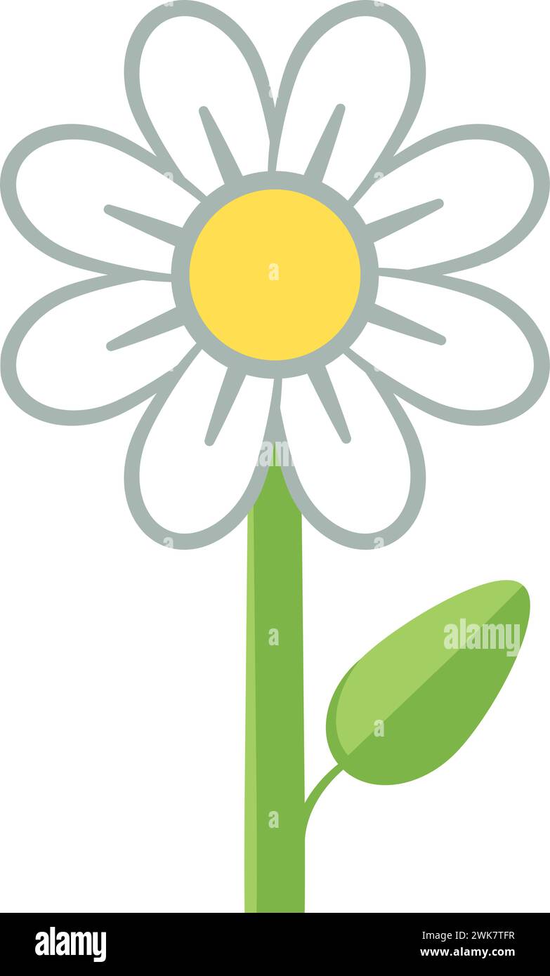 Illustration of a daisy drawn with simple geometric shapes Stock Vector ...