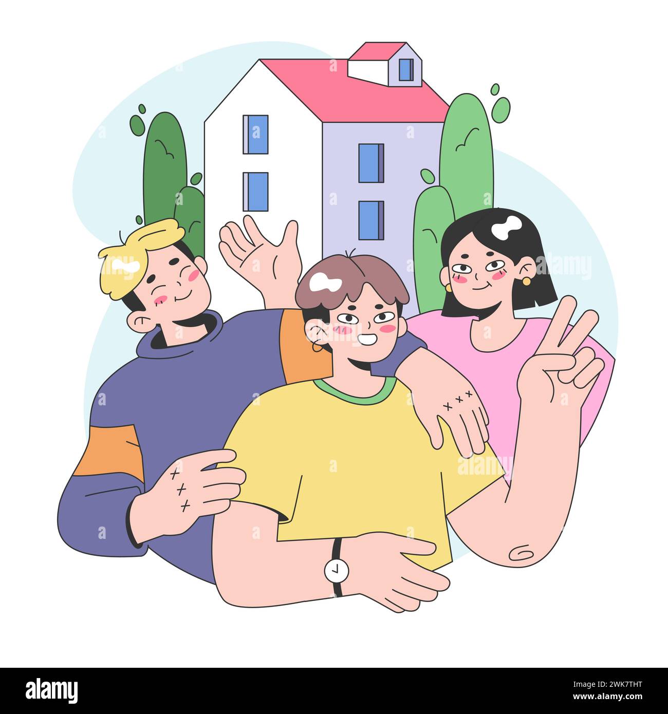 Co living vector Stock Vector Images - Alamy