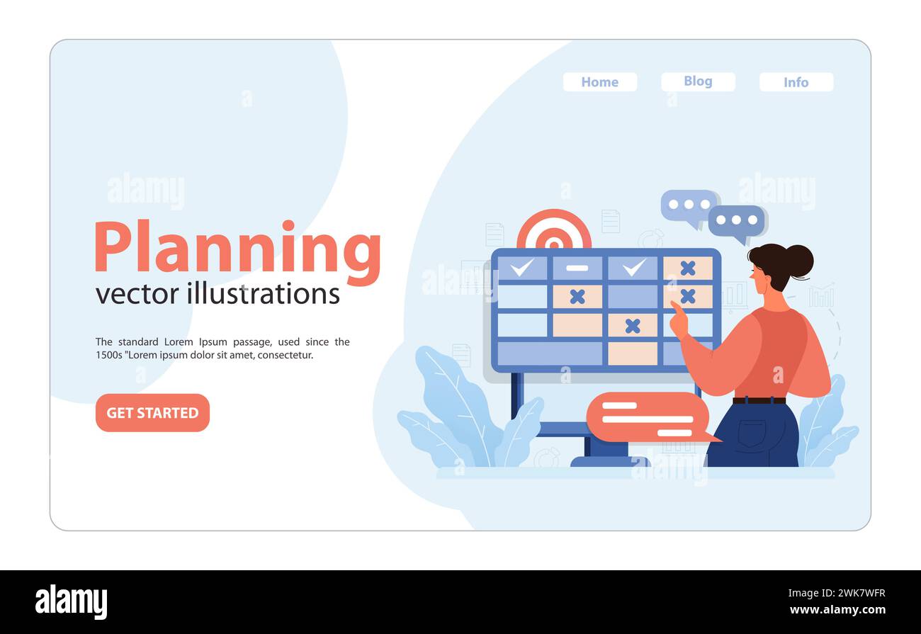 Planning concept. Woman setting tasks on calendar, organizing schedule ...
