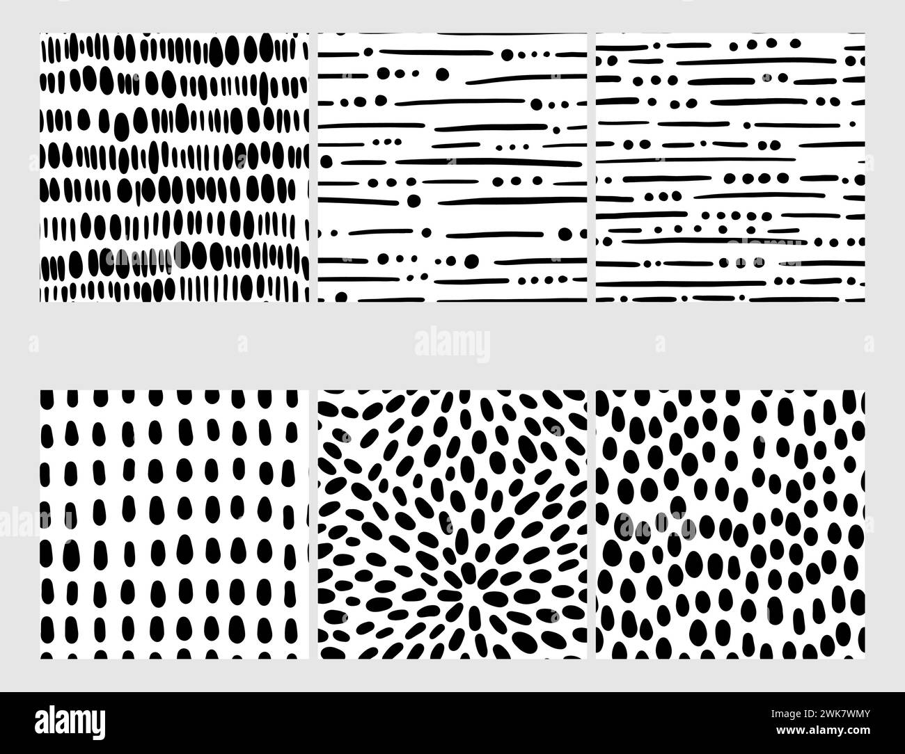 Small dash patterns set. Seamless minimal dash pattern, small elements ...