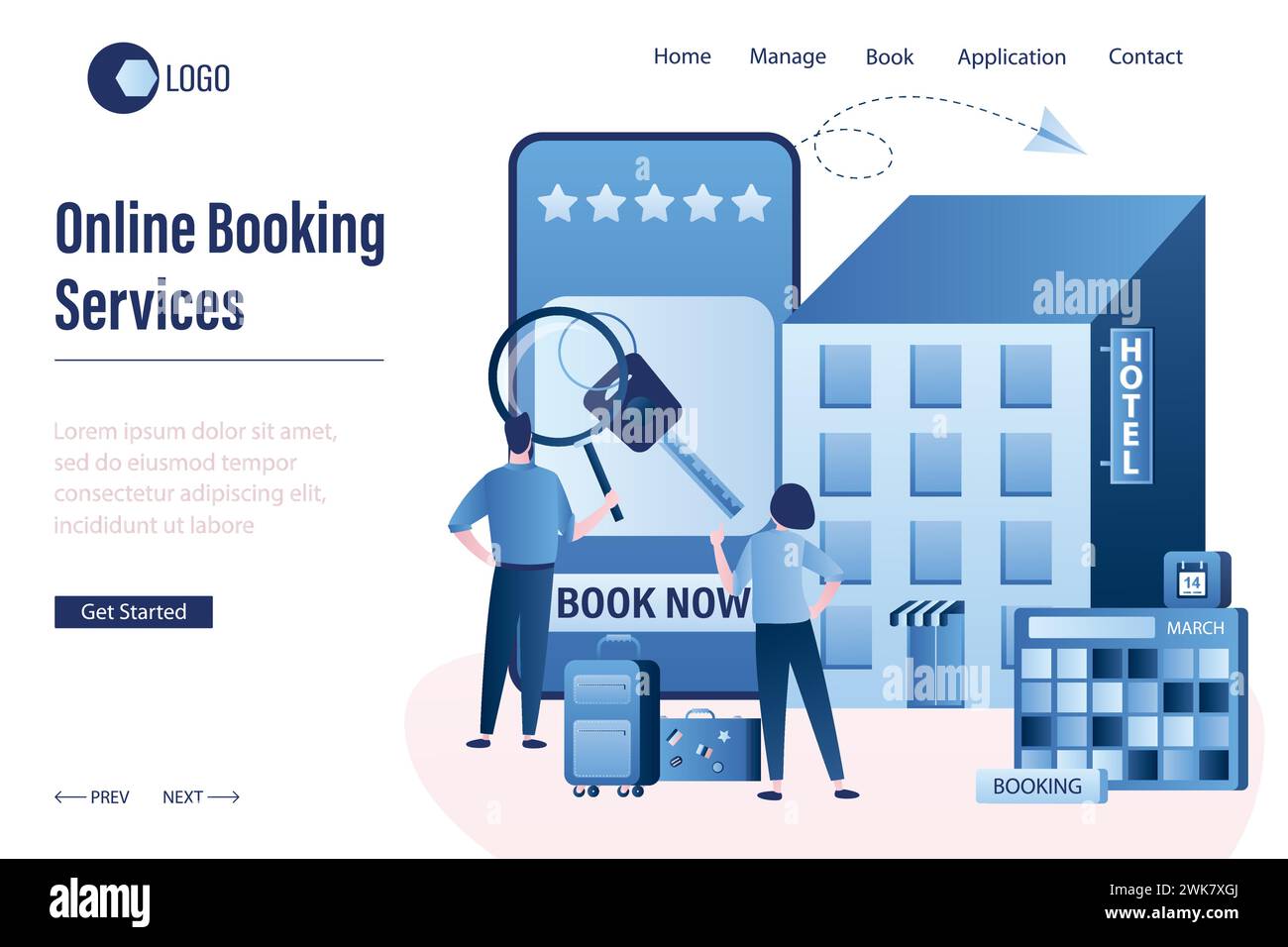 Landing page design services Stock Vector Images - Alamy