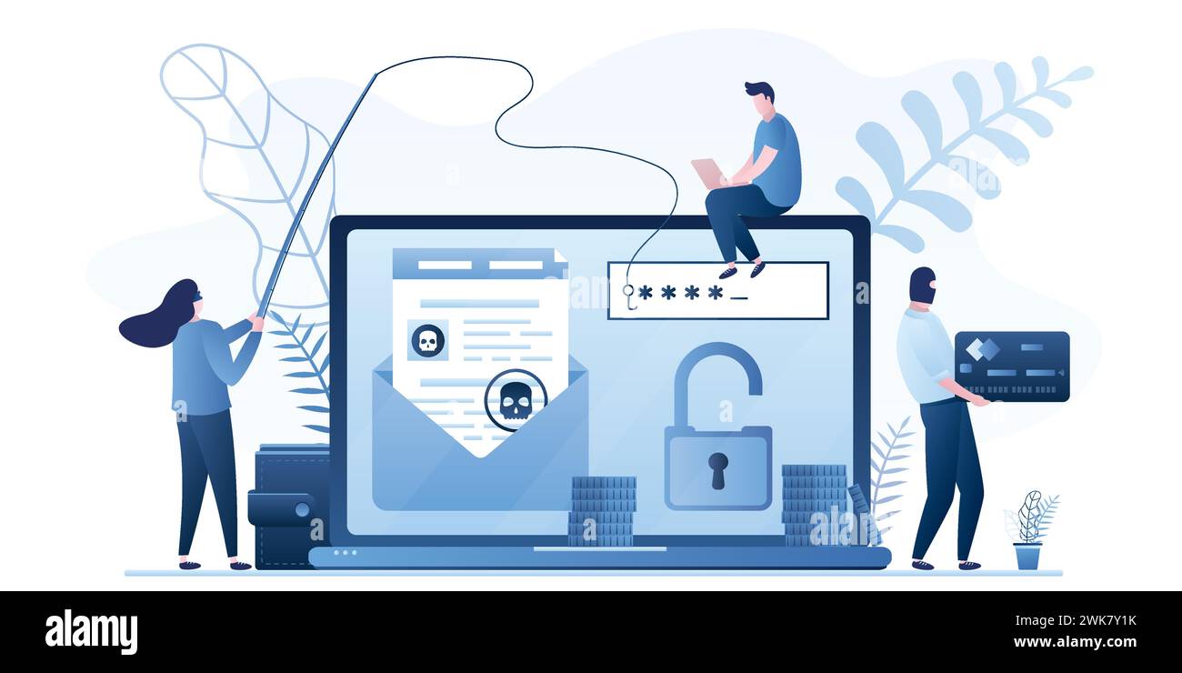 Data phishing concept background. Online scam, malware and password ...