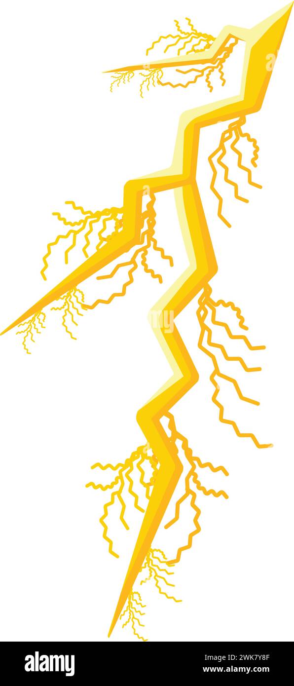 Sky lightning bolt icon cartoon vector. Warning charge Stock Vector ...