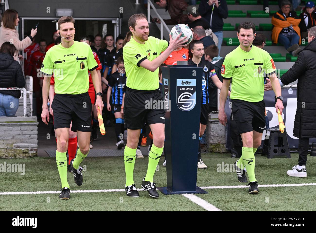 Aalter, Belgium. 17th Feb, 2024. referee Briek Vermeesch and his ...