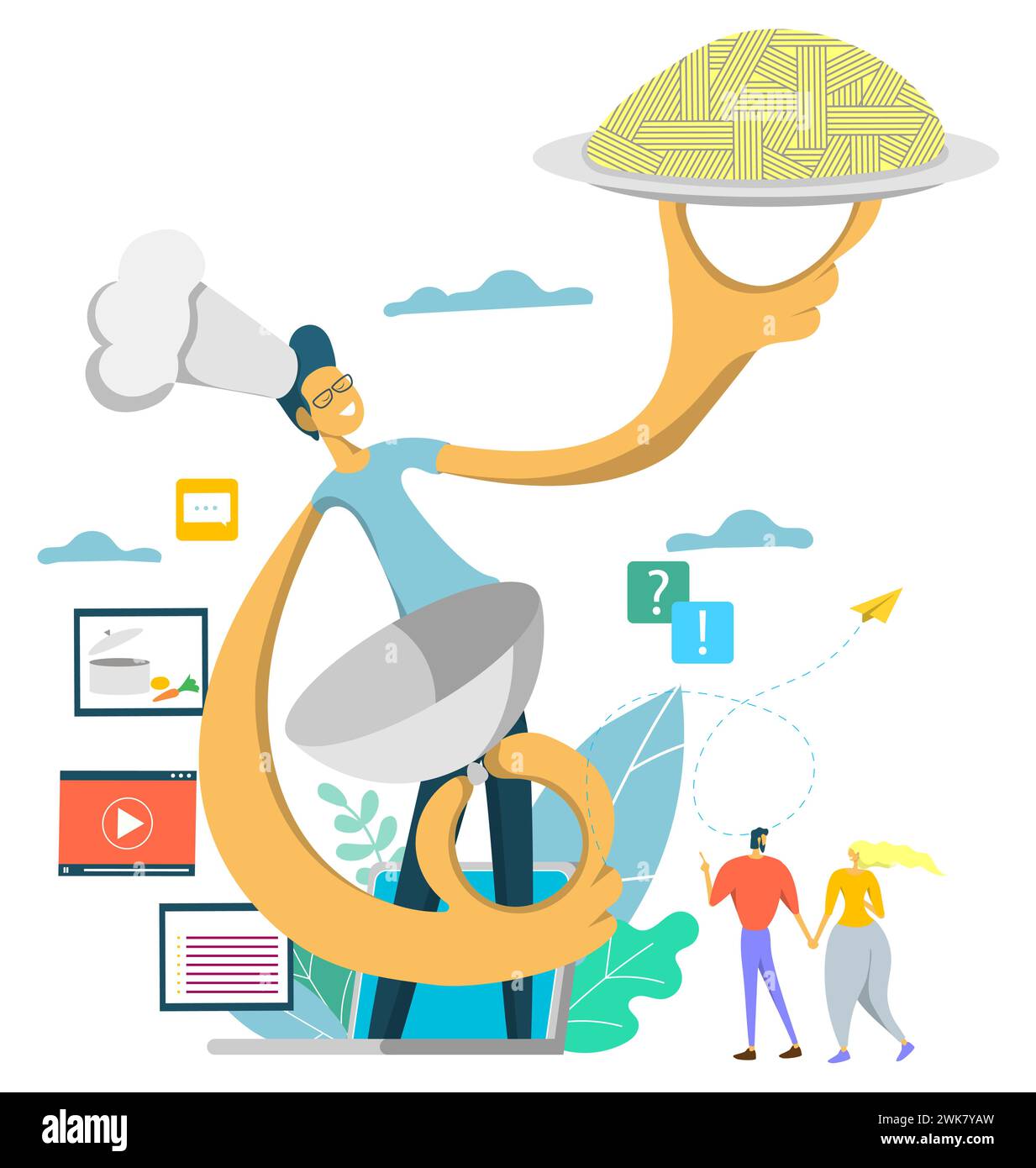 Online cooking courses advertisement vector illustration Stock Vector ...