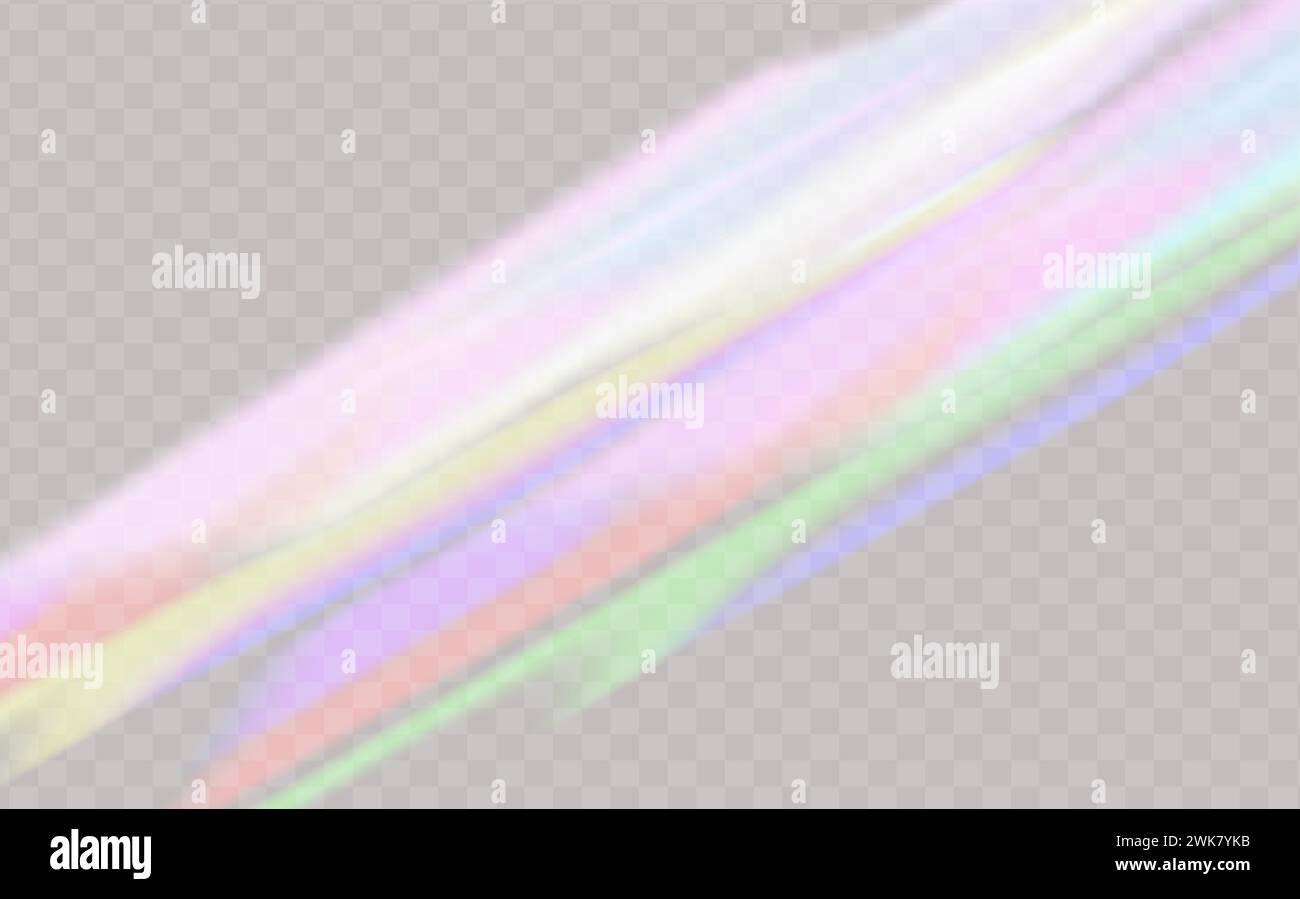 Colourful vector lens, crystal rainbow light and flare transparent ...