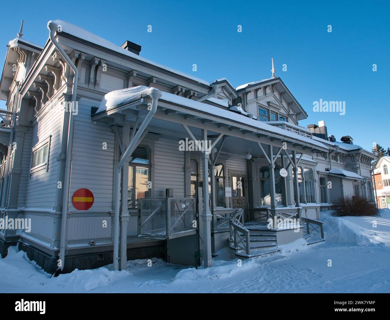 Wooden building architecture, Rauhala Oulu Finland Stock Photo - Alamy