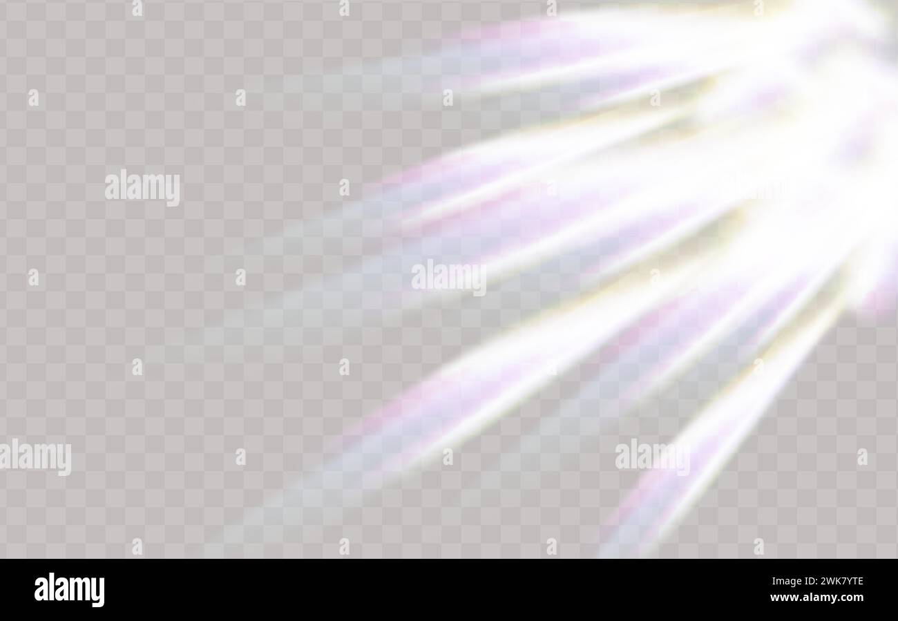 Colourful vector lens, crystal rainbow light and flare transparent ...