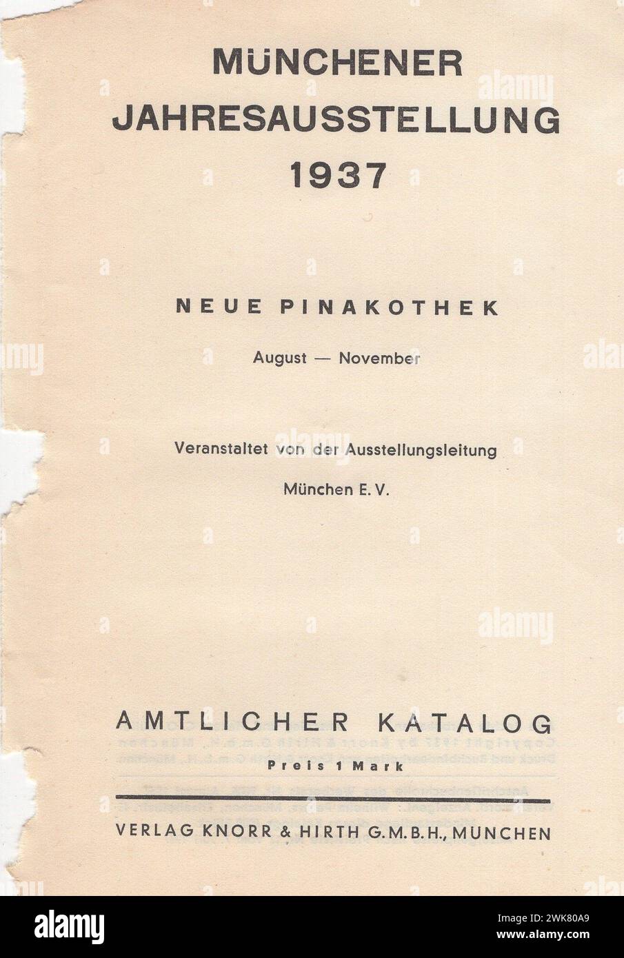 German art catalogue title page hi-res stock photography and images - Alamy