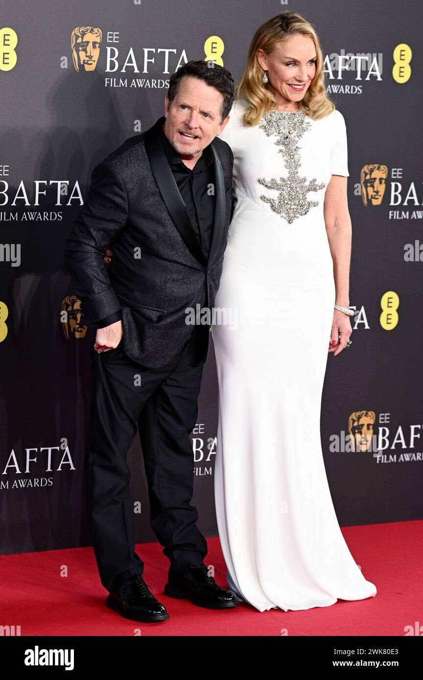 Michael J. Fox mit Ehefrau Tracy Pollan bei der Verleihung der BAFTA ...