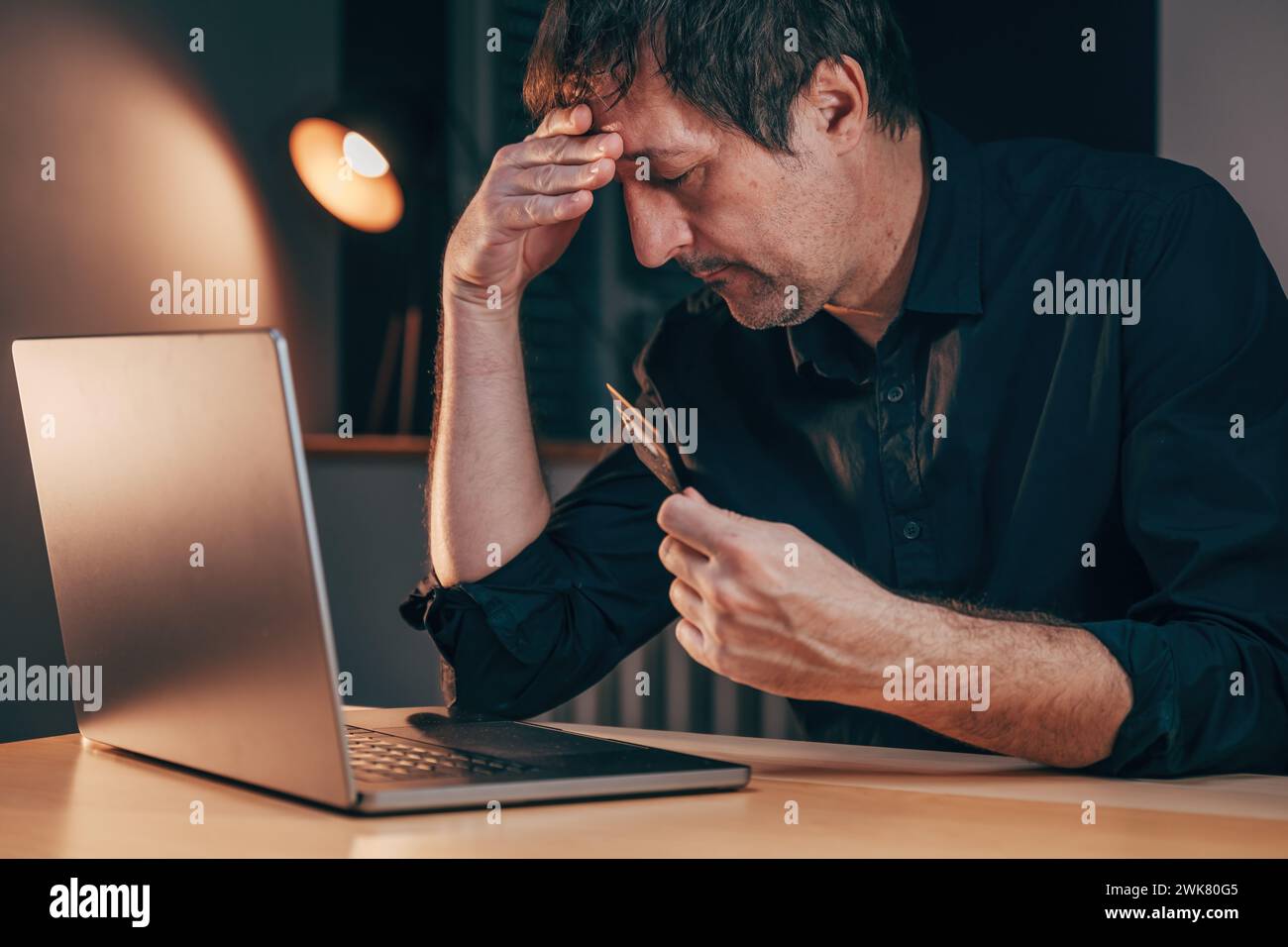 Online banking fraud scam concept, businessman using laptop computer ...