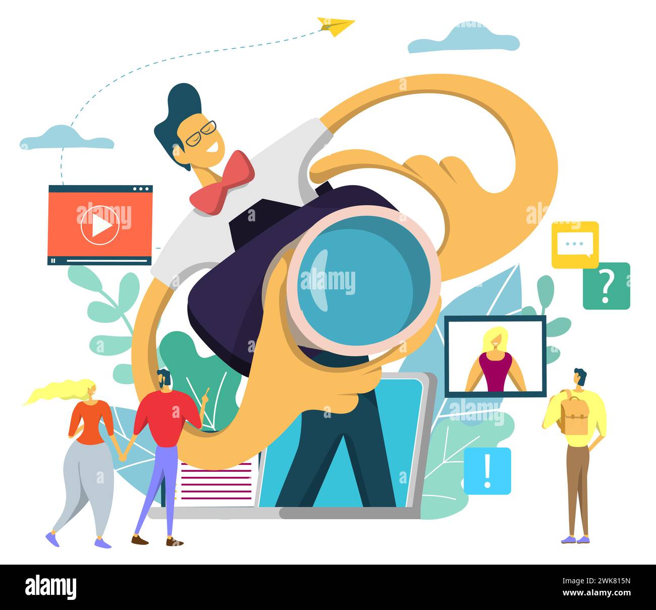 Professional photo courses online school vector illustration Stock ...