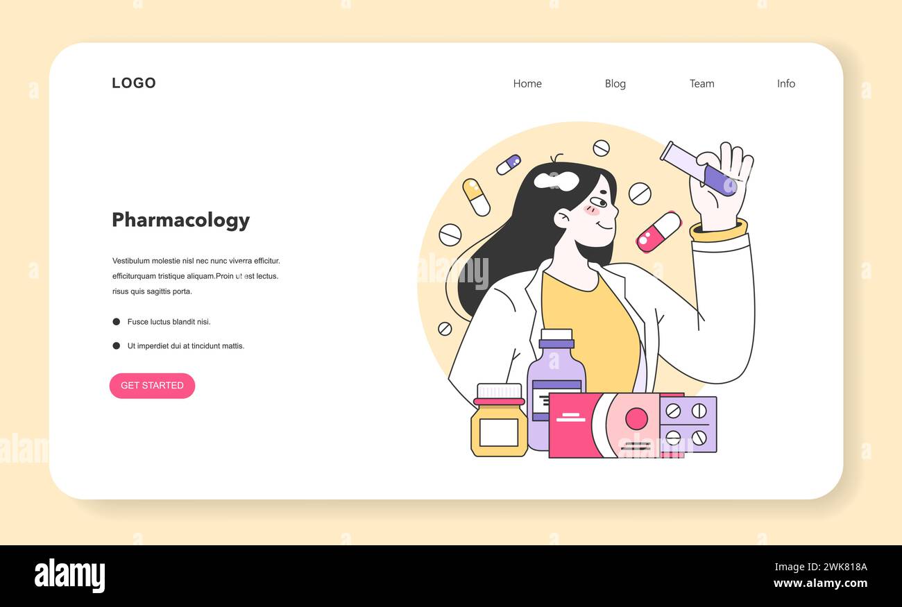 Medical research web banner or landing page set. Biotechnology ...