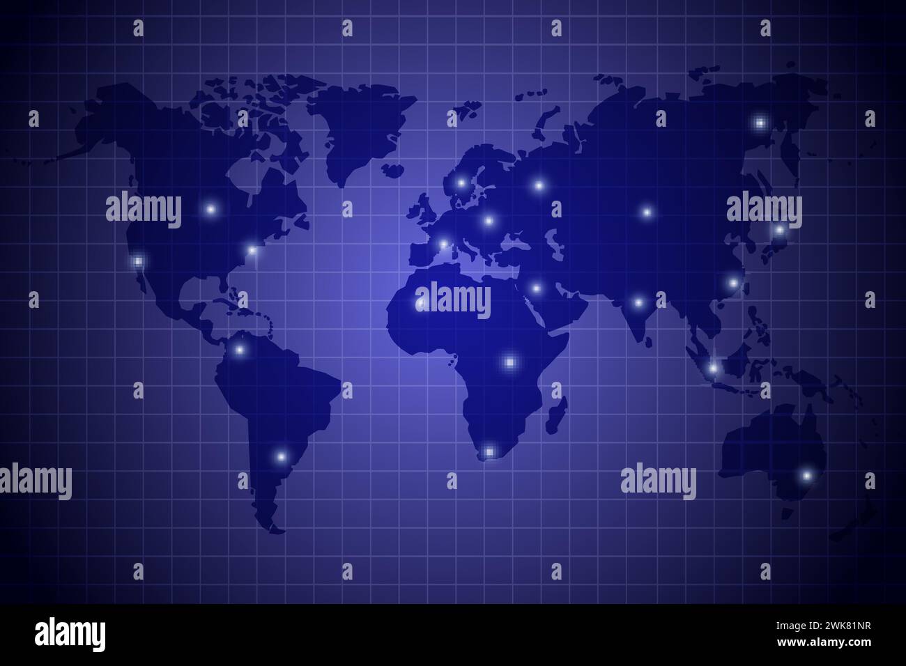 Radar dots of lights over world map vector illustration Stock Vector ...