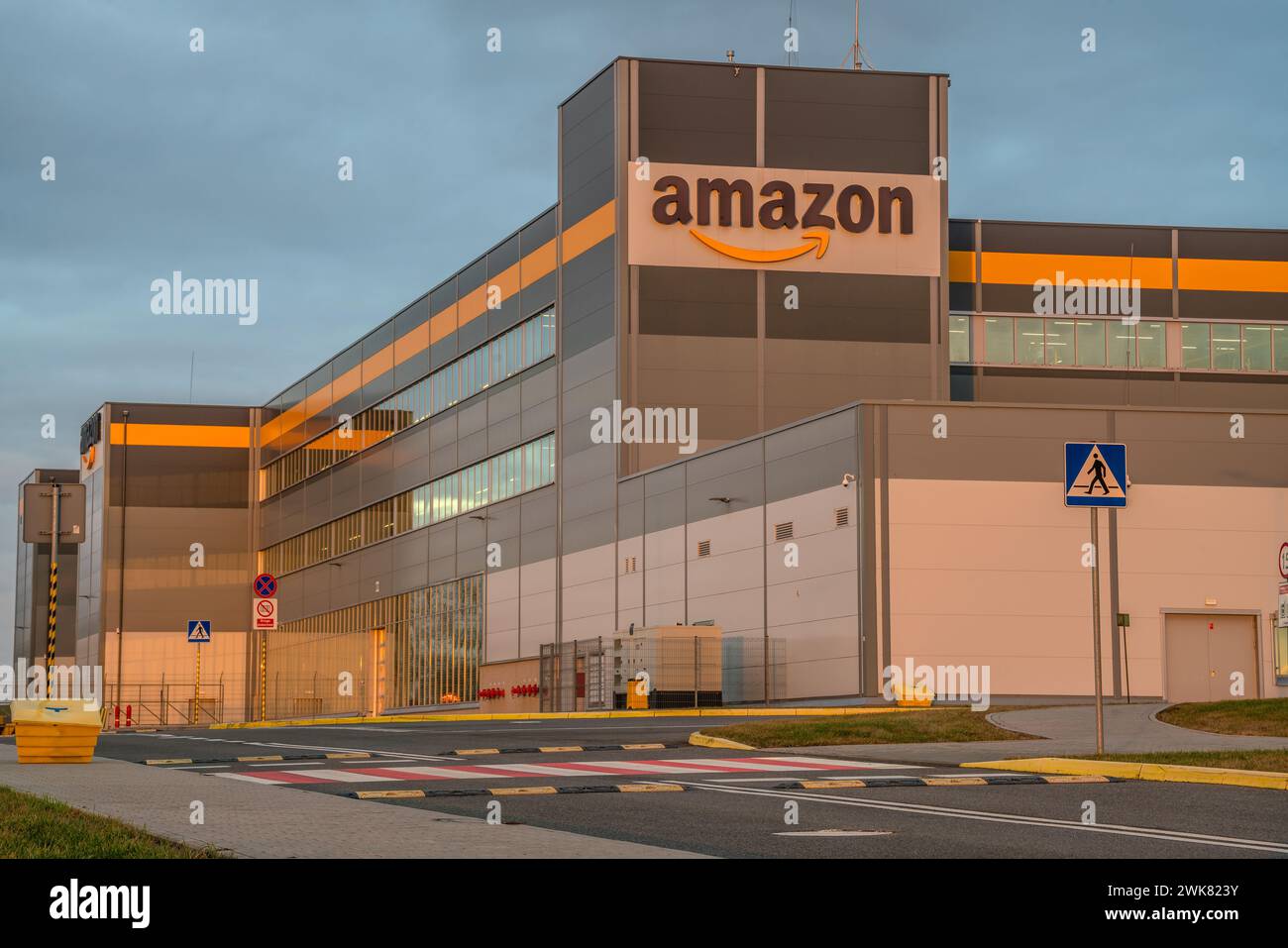 Szczecin,Poland-February 2024:Warehouse hall and road of Amazon logistics centre Stock Photo - Alamy
