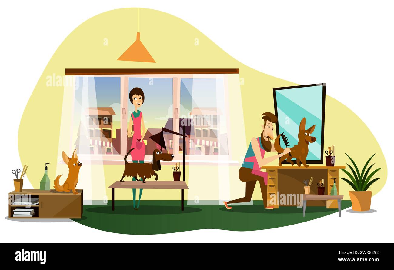 Professional groomer Stock Vector Images - Alamy