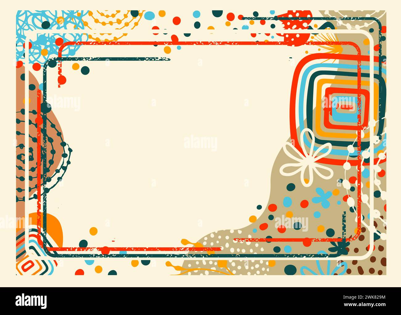 Beautiful trendy frame for text. hand drawing. Not AI, Vector ...