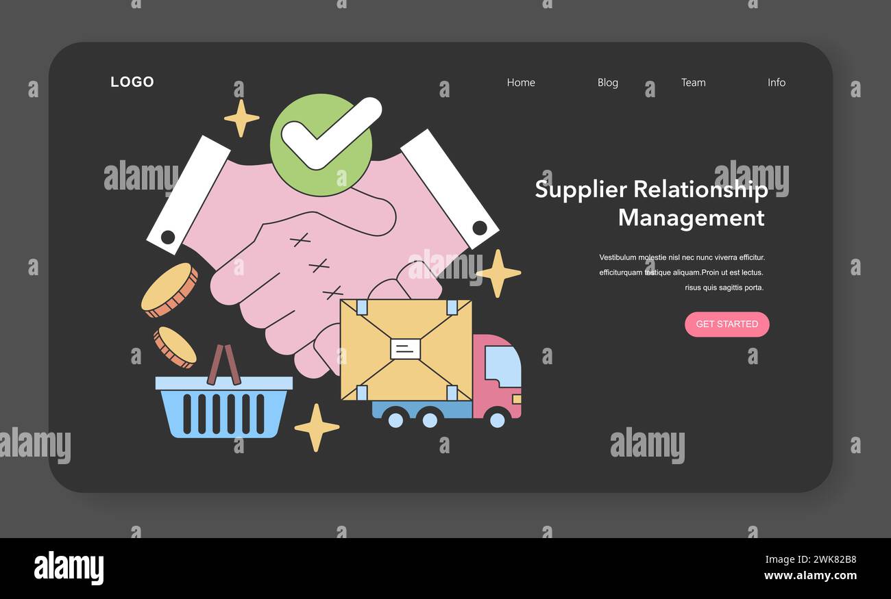 Supplier Relationship Management concept. Strong partnership handshake ... Supplier Relationship Management concept. Strong partnership handshake ...