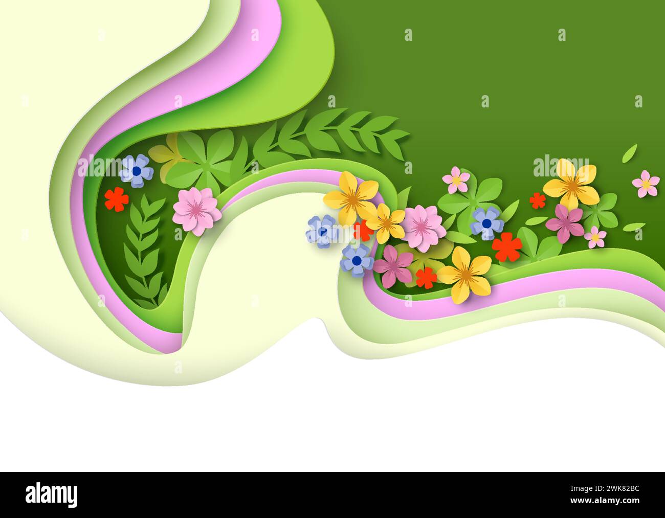 Colorful origami flowers leaves Stock Vector Images - Alamy