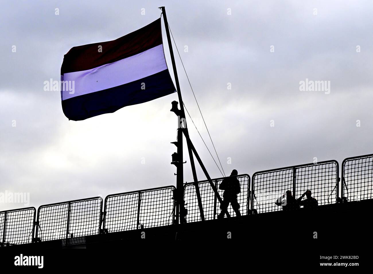 DEN HELDER - The flag is hoisted on the naval ship Zr.Ms. Karel Doorman ...