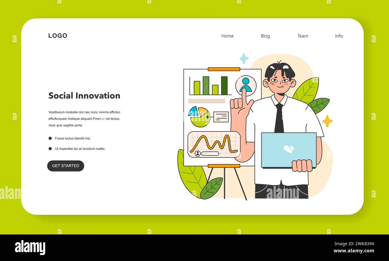 Social entrepreneurship web banner or landing page. Business ...