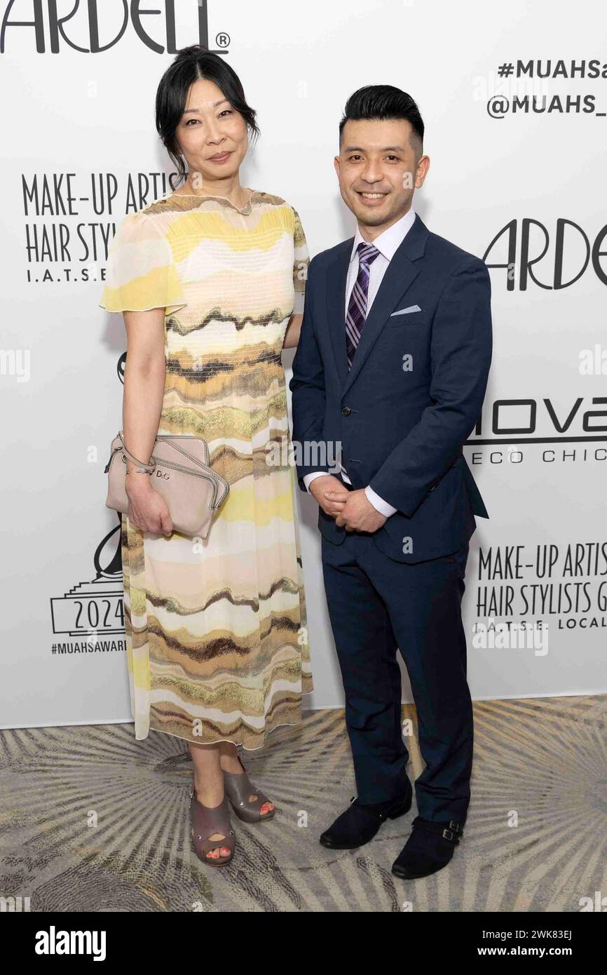 Jeannie Chow and Kin Lee attend the arrivals of the 11th Annual MUAHS ...