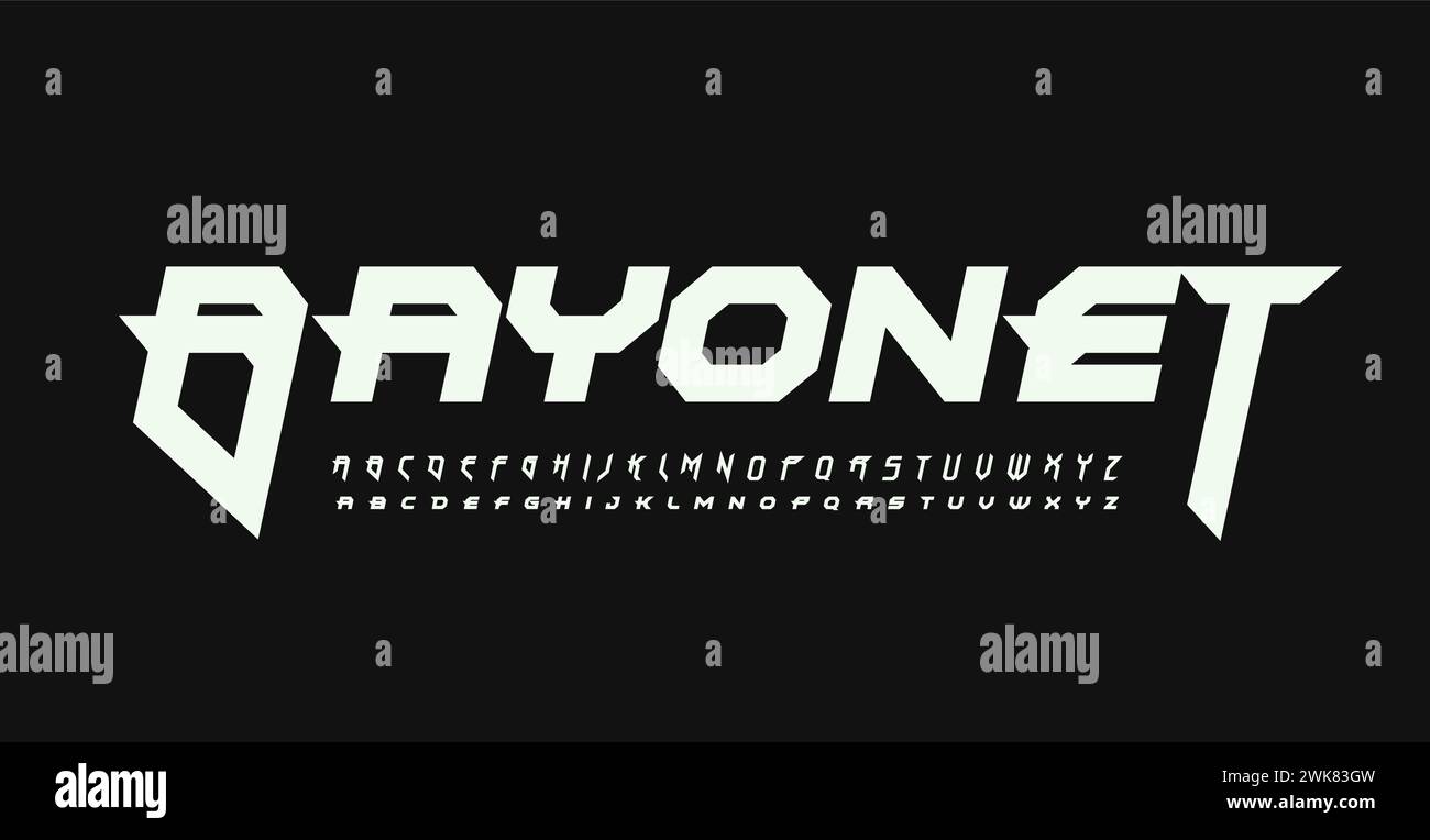 Futuristic cyber alphabet, dynamic edgy letters, sleek gaming font for ...