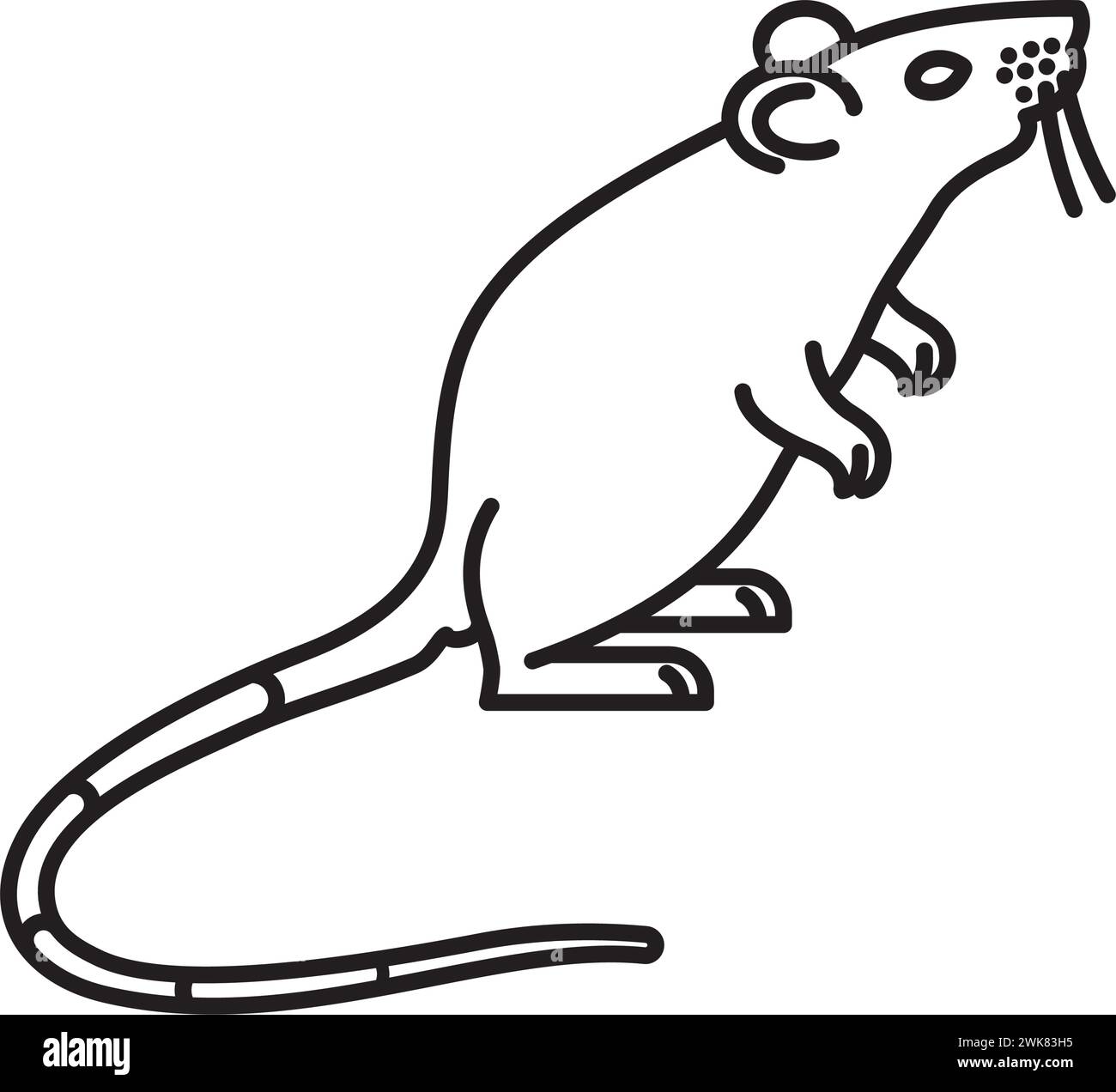 Rat standing on hind legs vector line icon for Rat Day on April 4 Stock ...