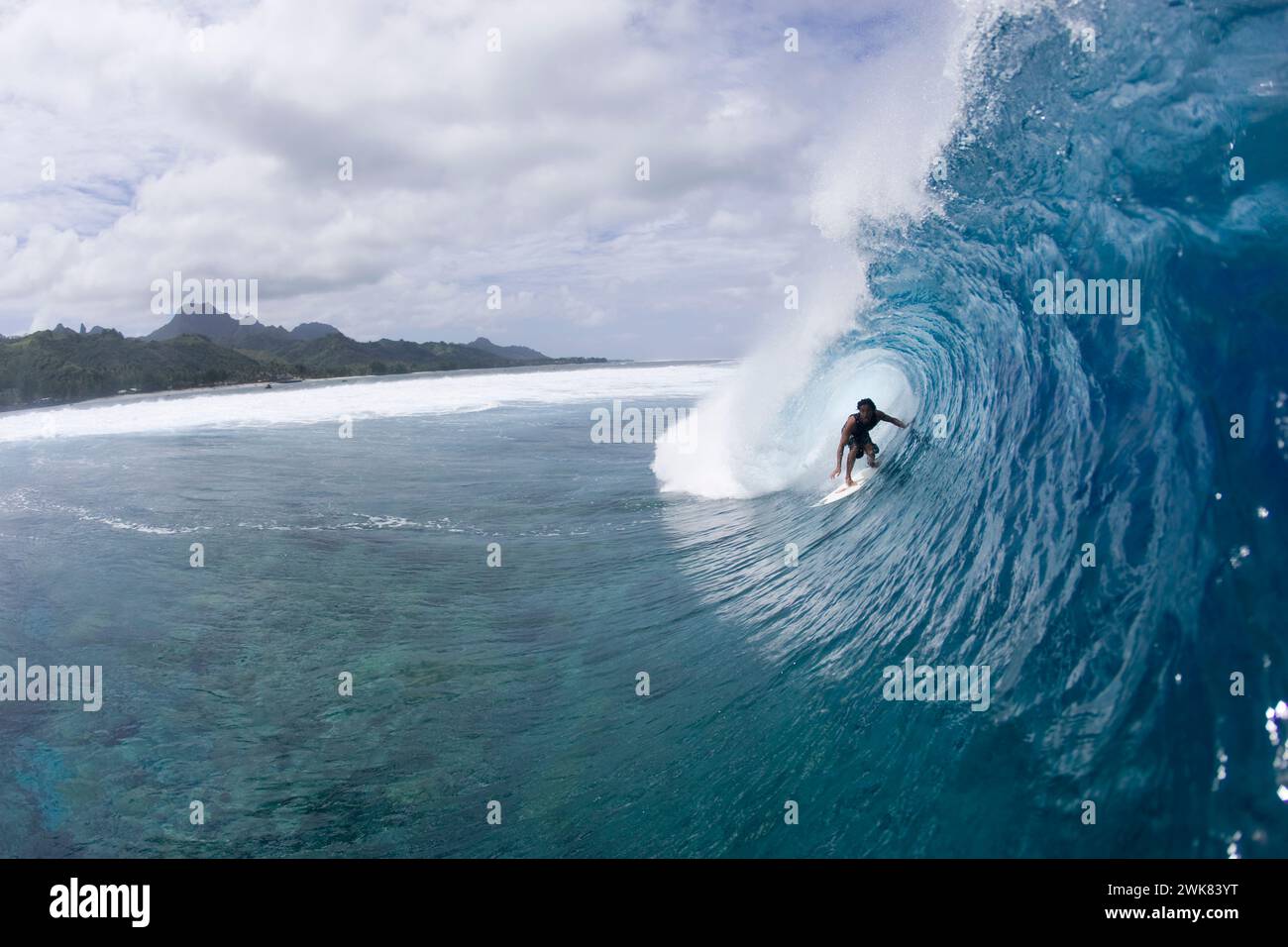 Cook Islands surfing Stock Photo - Alamy
