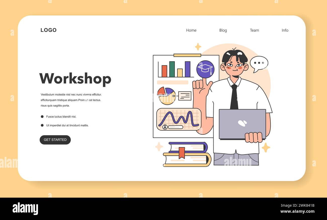 Training workshop web banner or landing page. Interactive training ...