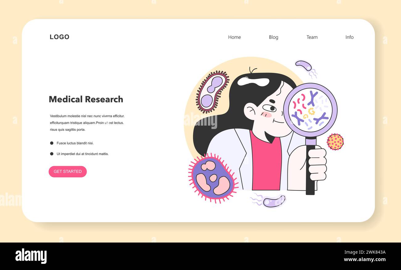 Medical research web banner or landing page set. Biotechnology ...