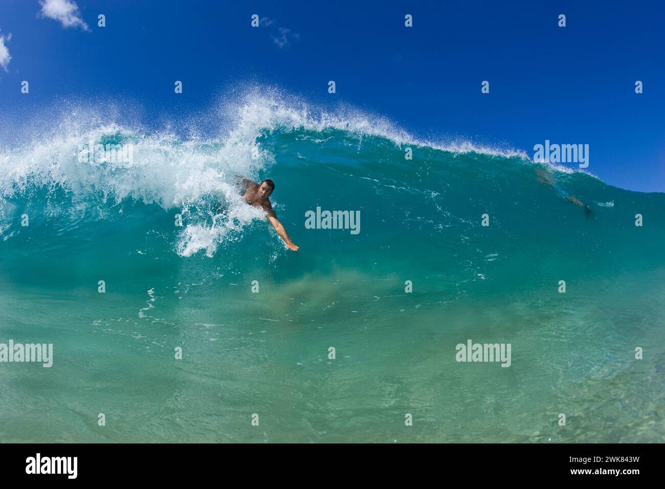 body surfing in Hawaii Stock Photo - Alamy