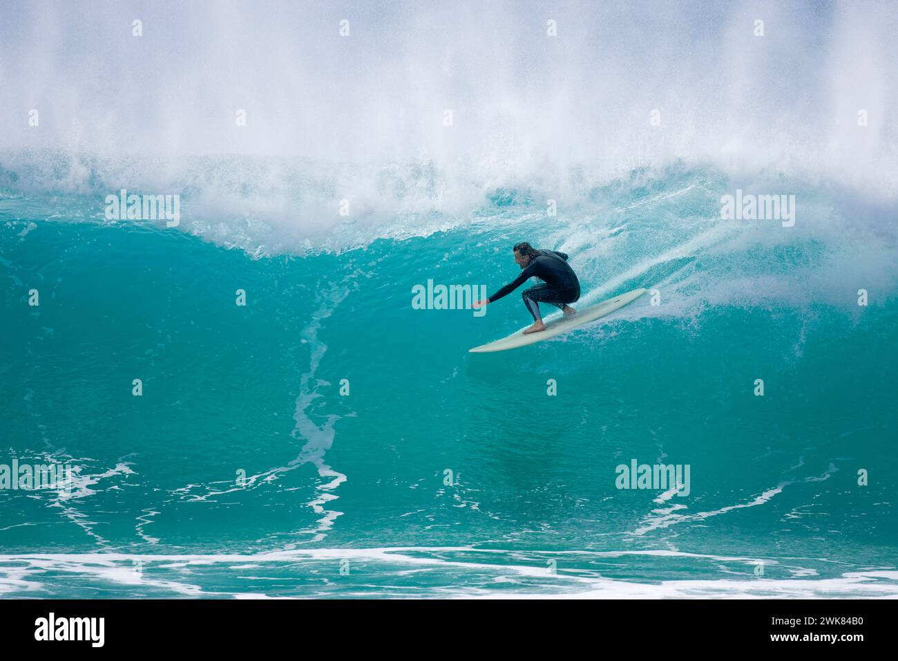 Surfer on a finless surfboard, King Island, Australia Stock Photo - Alamy