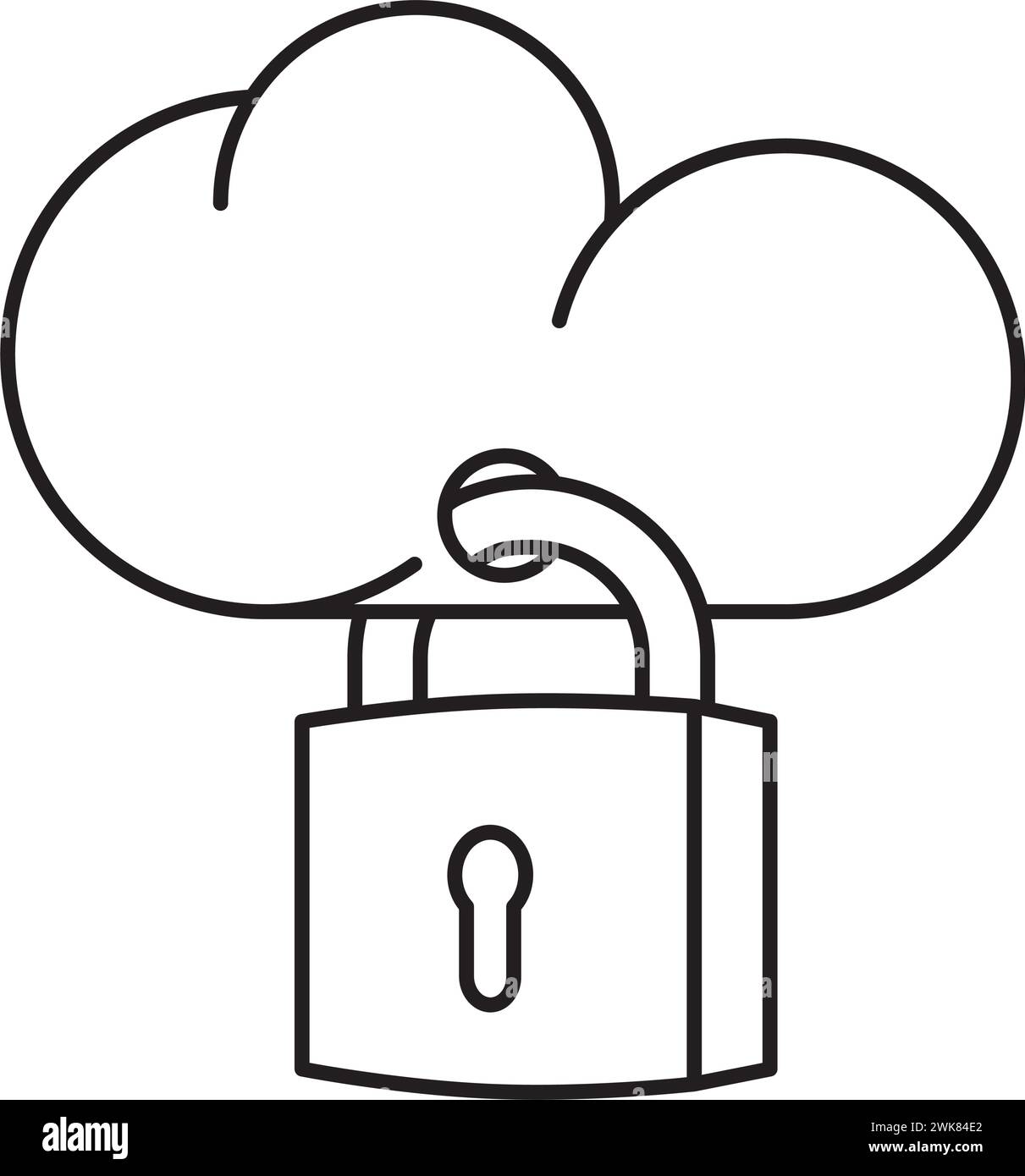Cloud with padlock vector line icon for World Cloud Security Day on April 3 Stock Vector Image ...
