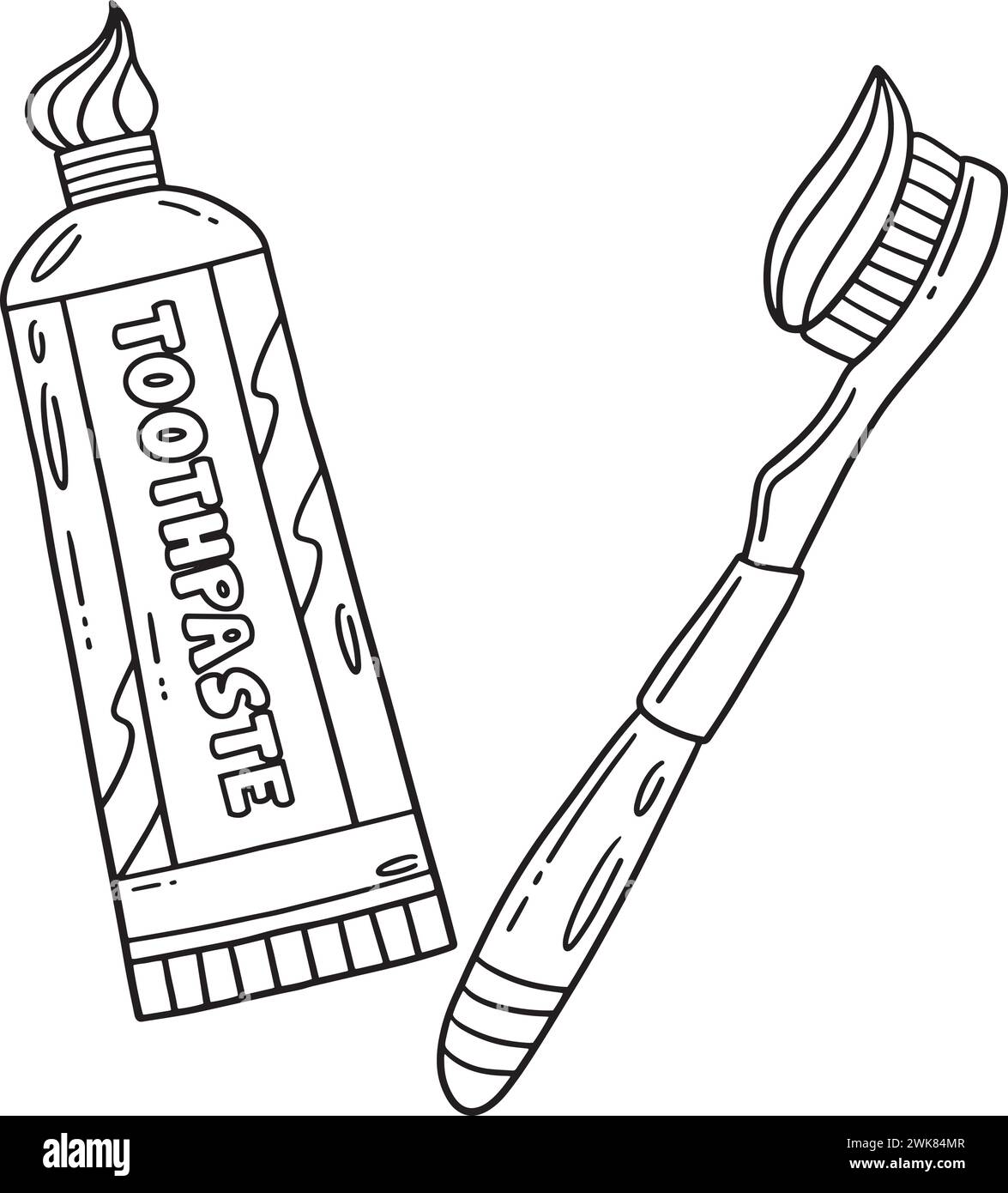 Dental Care Toothbrush and Toothpaste Isolated Stock Vector Image & Art ...