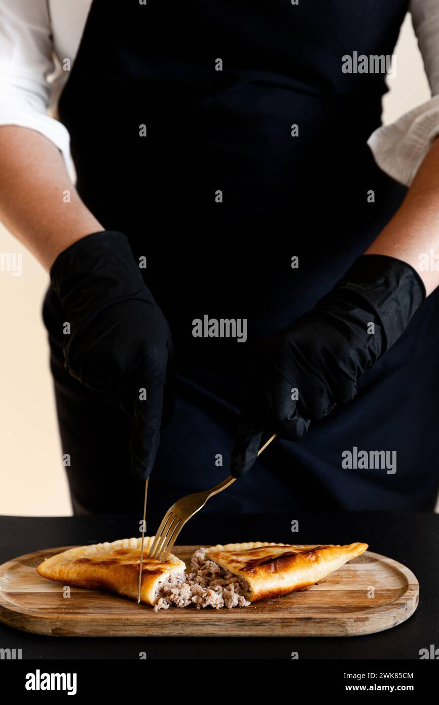 Food preparation chebureki hi-res stock photography and images - Alamy