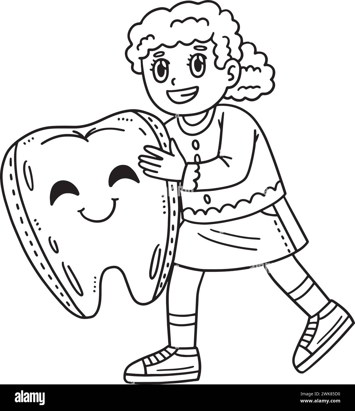 Dental Care Child Hugging Giant Tooth Isolated Stock Vector Image & Art ...