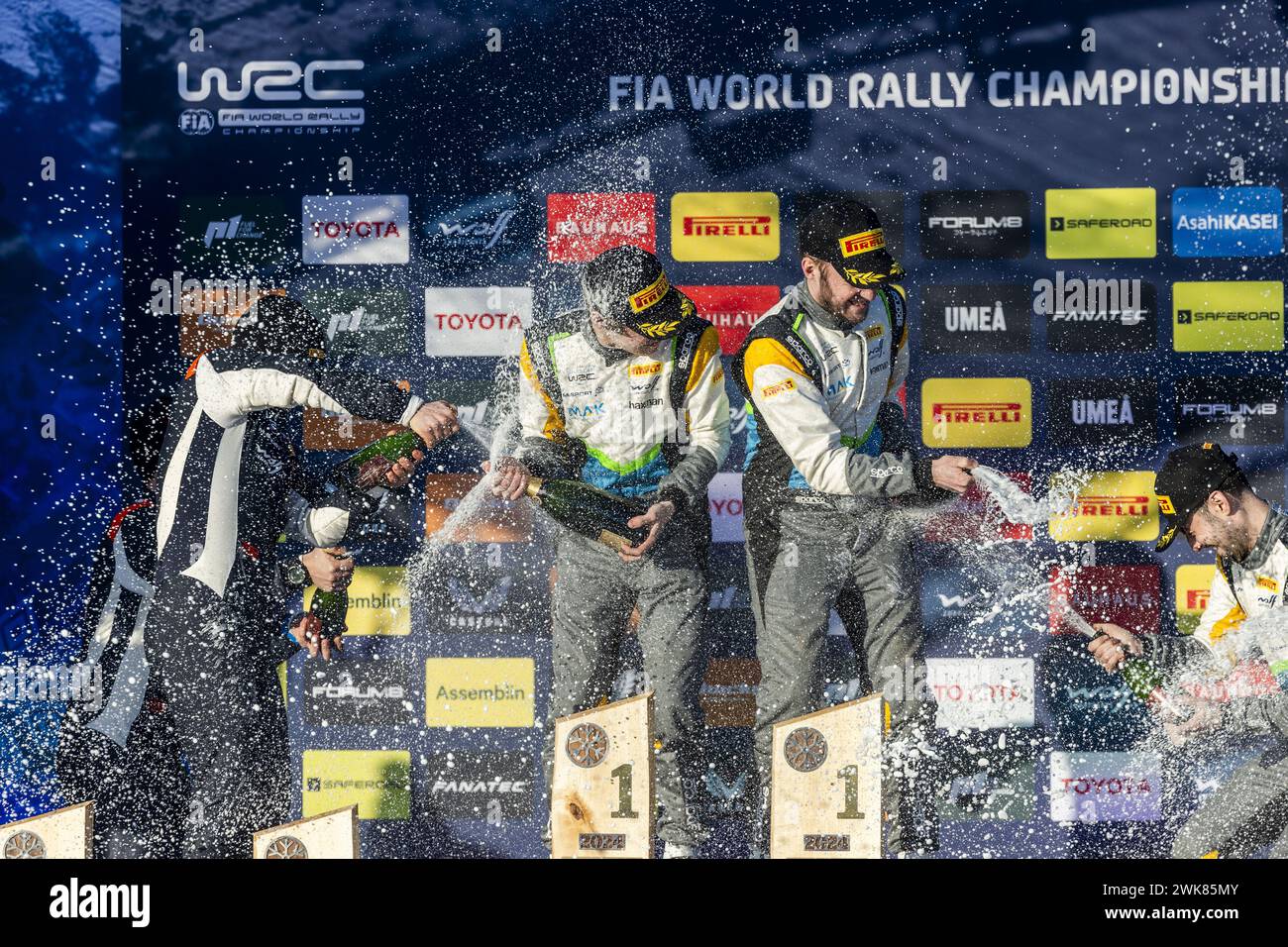 Mille JOHANSSON, Johan GRÃ–NVALL, Ford Fiesta Rally3, podium, portrait ...