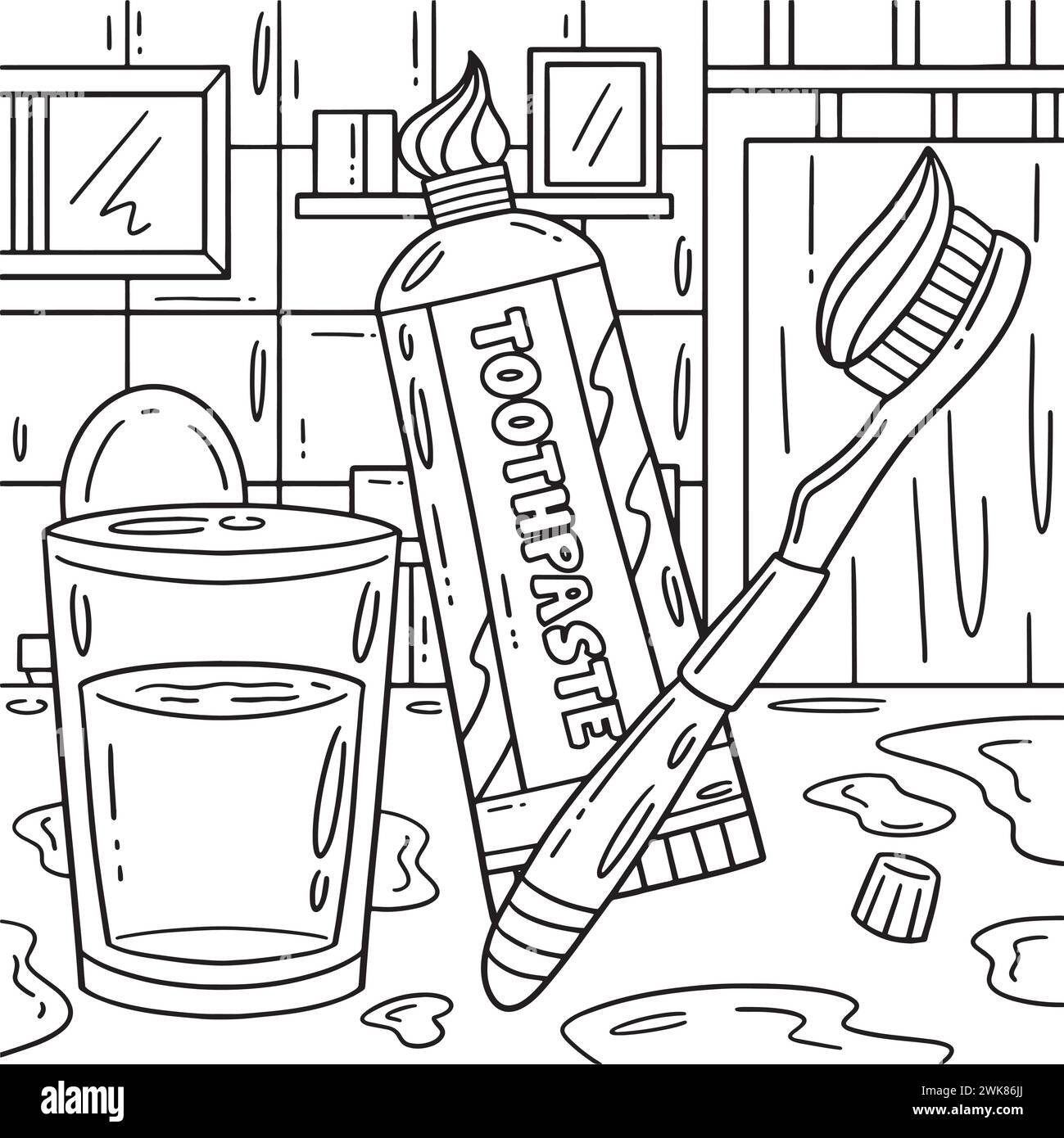 Toothbrush and toothpaste Black and White Stock Photos & Images - Alamy