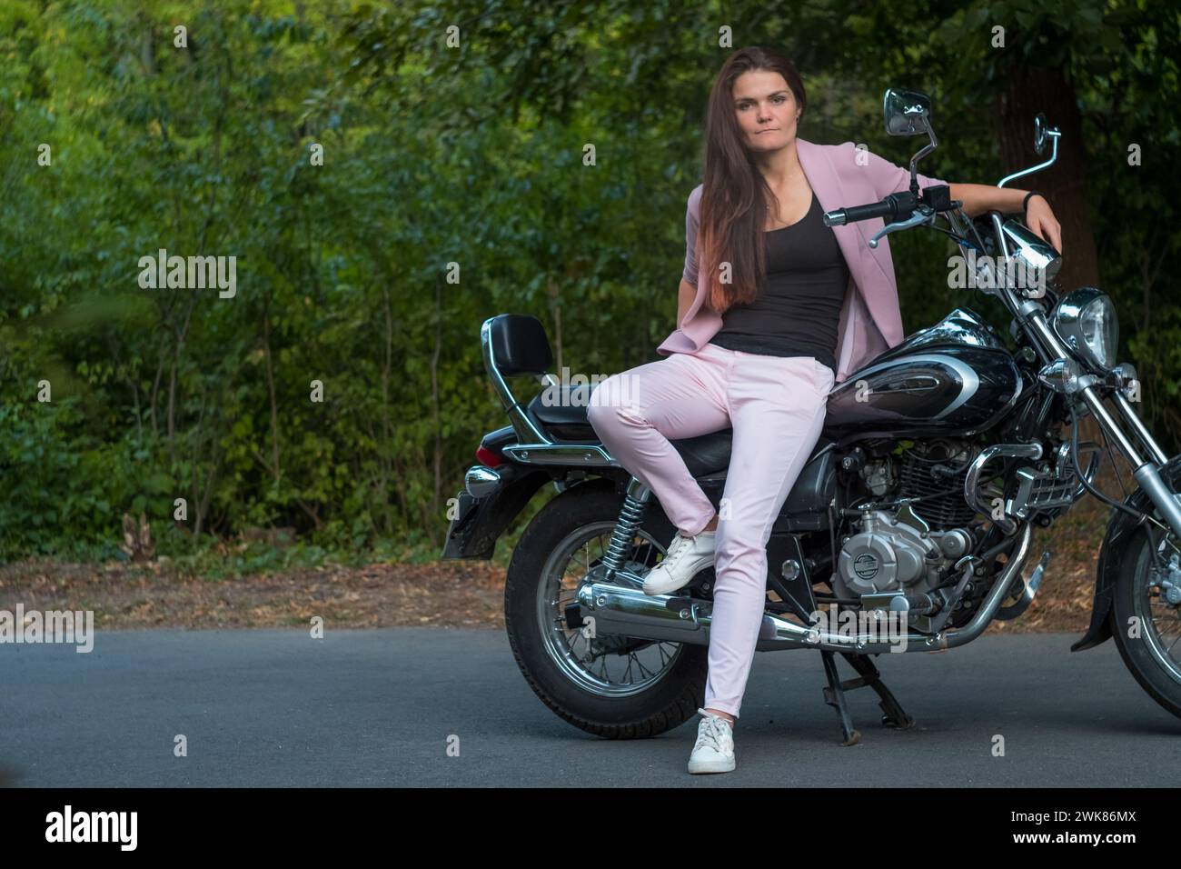 Lady motor bike rider hi-res stock photography and images - Alamy