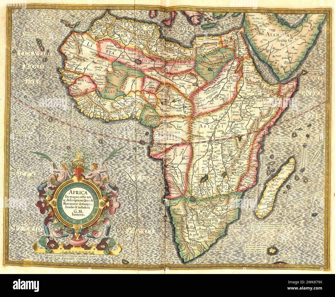 Atlas, map from 1623, Africa, digitally restored reproduction from an ...