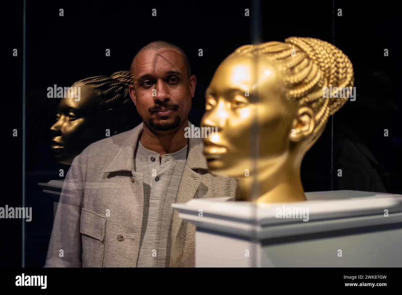 Thomas J Price with his work Ancient feelings during the announcement ...